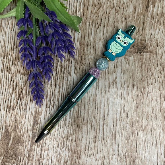 Hand Crafted | Office | Writing Pen Artisan Butter Panda Sloth Beaded ...